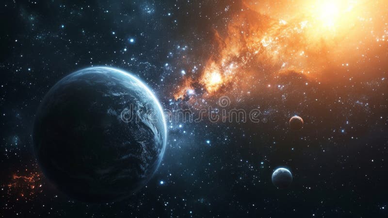 Beautiful Space Photography with Planets of the Solar System Stock ...