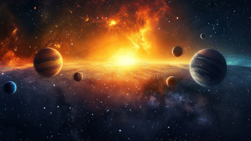 Beautiful Space Photography with Planets of the Solar System Stock ...