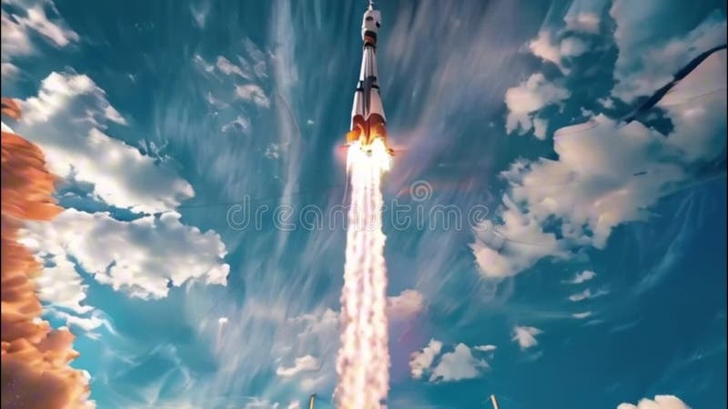 Beautiful Space Rocket Soars into Deep Sky with Bright Meteorites ...