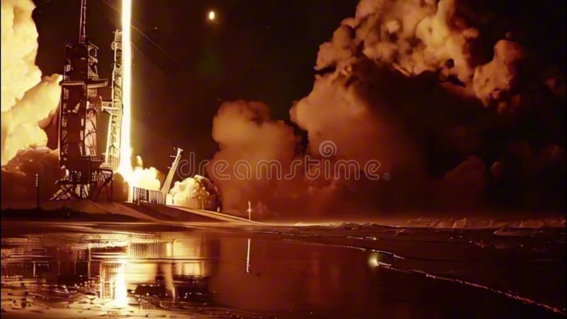 Beautiful Space Rocket Soars into Deep Sky with Bright Meteorites ...