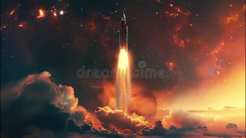 Beautiful Space Rocket Soars into Deep Sky with Bright Meteorites ...