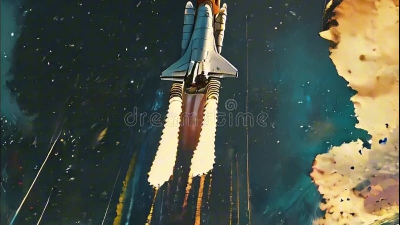 Beautiful Space Rocket Soars into Deep Sky with Bright Meteorites ...