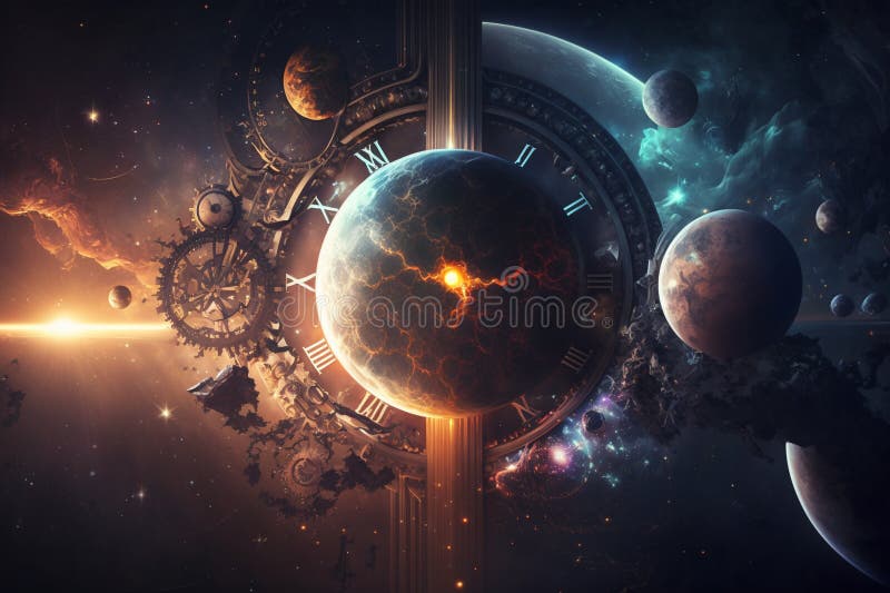 Beautiful Space. Time and Space. Interdimensional Travel. Illustration ...