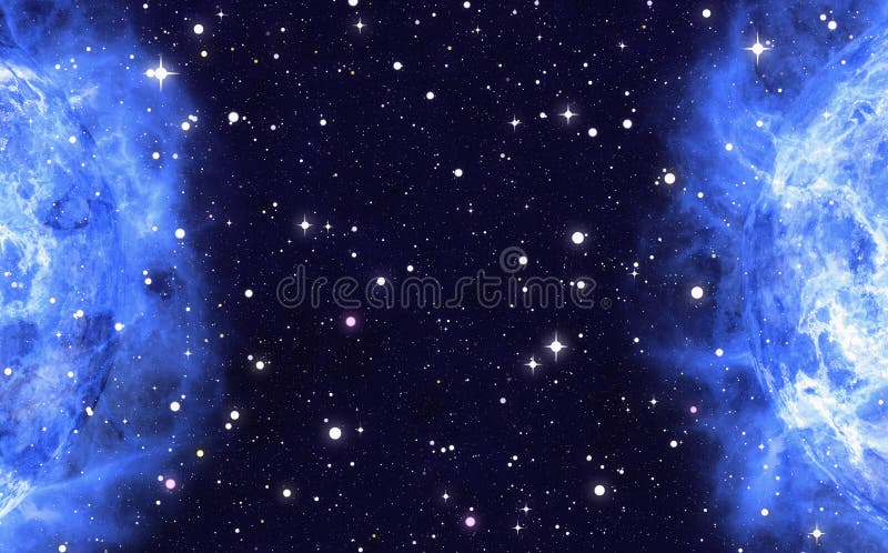 Beautiful Space View of Stars Lights on Night Sky with Energy Flash ...