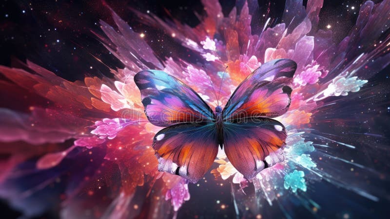 Beautiful Sparkling Butterflies Stock Illustration - Illustration of ...