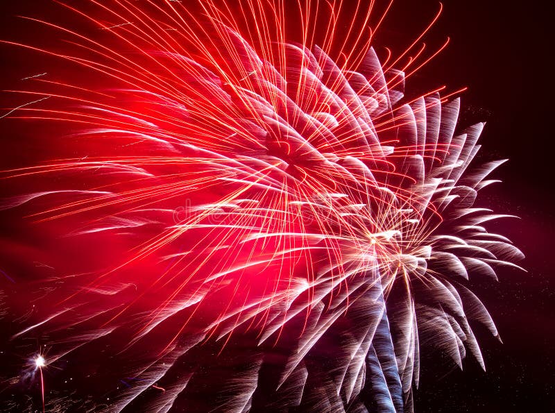 Beautiful Sparks from Fireworks in the Sky at Night Stock Image - Image ...