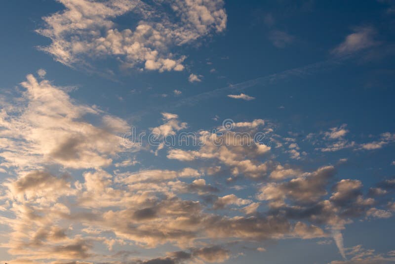 Beautiful, Cloudy Blue Evening Sky Stock Image - Image of summer, light ...