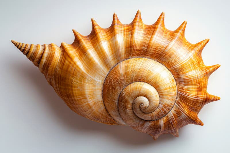 Beautiful Spiral Orange Shell with Detailed Texture and Elegant Shape ...