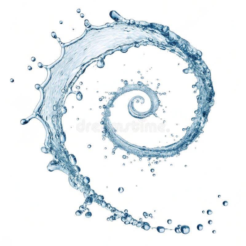Spiral Water Splash Isolated on White Background Stock Illustration - Illustration of creating ...