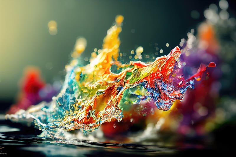 Beautiful Splash Animation Scene, Water Splash Image, Ai Generated ...