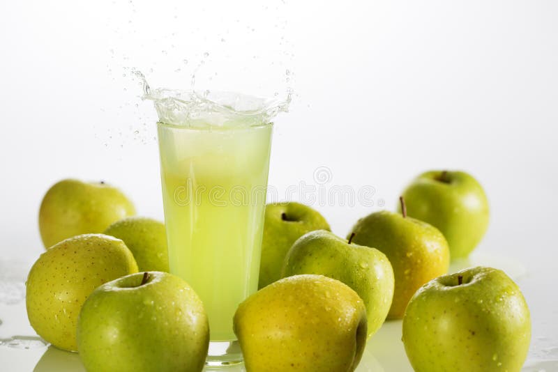 Beautiful Splash of Apple Juice Stock Photo - Image of glass, liquid ...