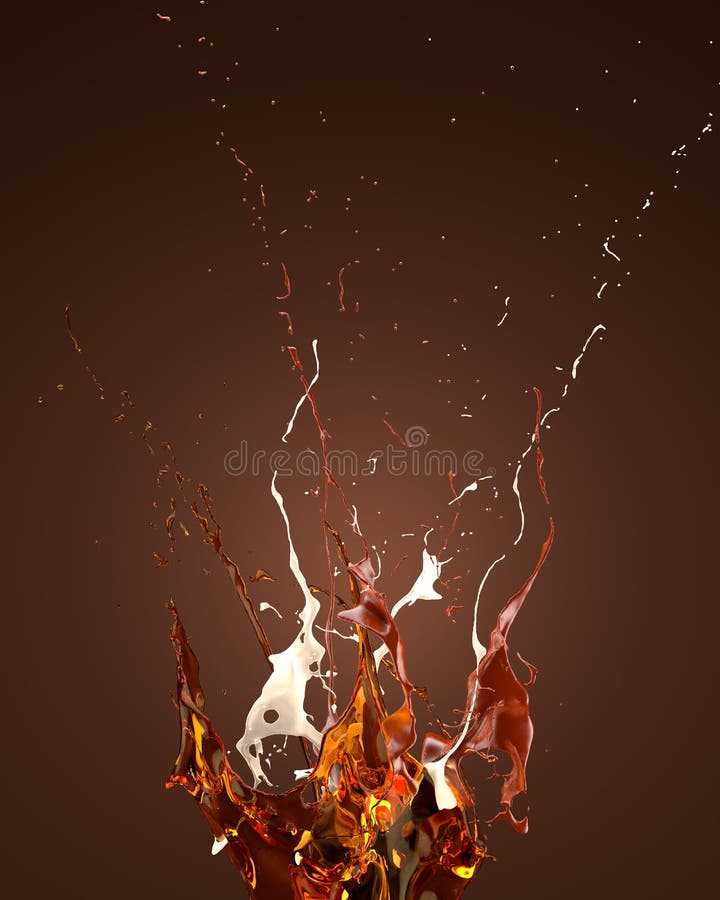 A Beautiful Splash of Caramel, Chocolate, Milk and Honey. 3d Image, 3d ...