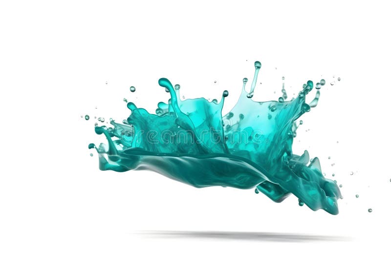 Splash Turquoise Paint on White Background Stock Photo - Image of ...