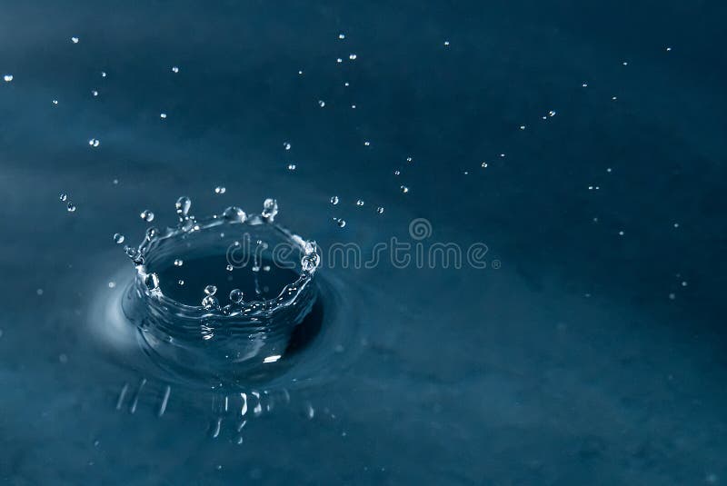 Beautiful Splash of Water Drop on Water Surface, Macro Photo Stock ...