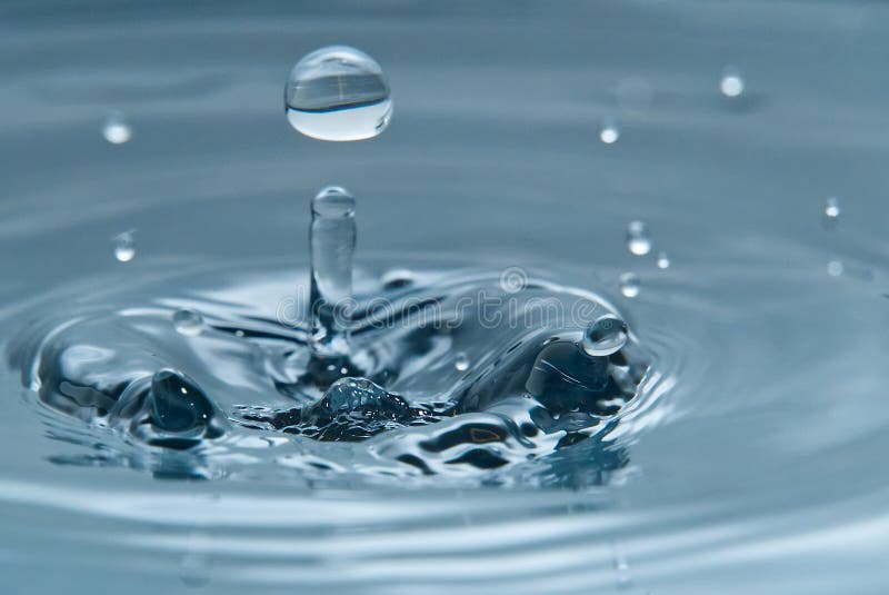Beautiful Splash of Water Drop on Water Surface, Macro Photo Stock ...