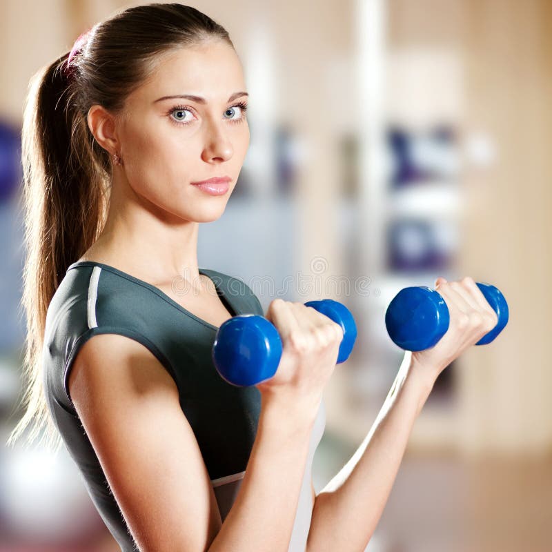Beautiful Sport Woman Doing Power Fitness Exercise Stock Photo - Image ...