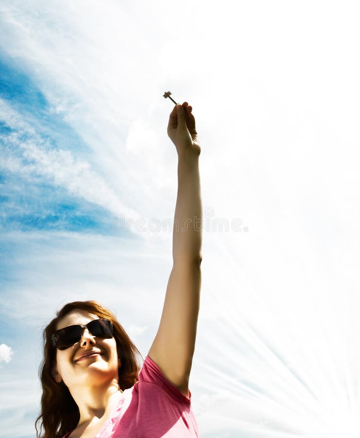 Beautiful Spreading Her Arms Stock Image Image Of Female Imagination
