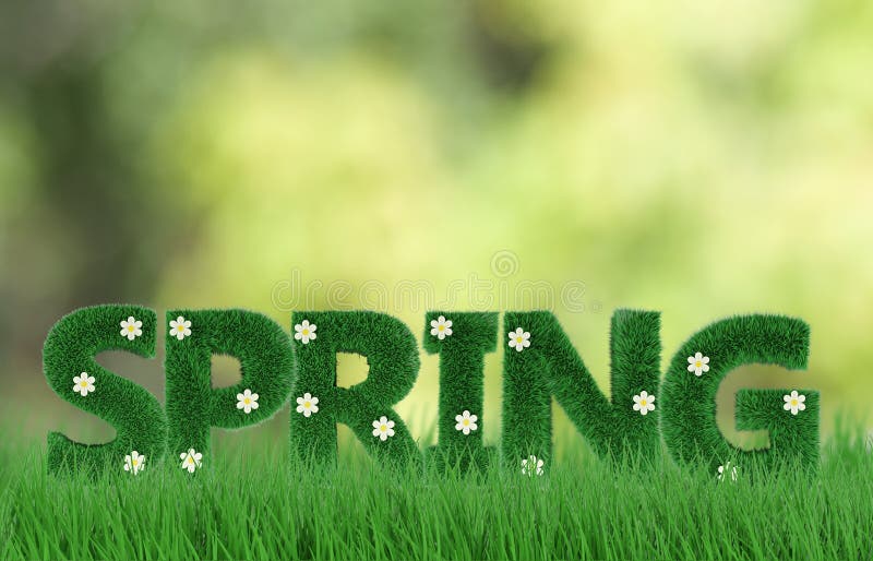 Beautiful Spring Background 3d Render Stock Illustration - Illustration ...