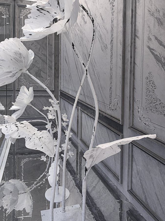 Beautiful Spring Black and White Flowers on Background Editorial Photo ...