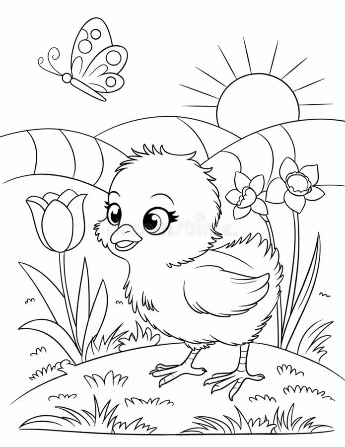 Beautiful Spring Coloring Book for Kids Watering Can Stock Illustration ...