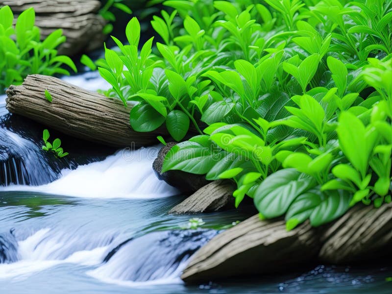 Beautiful Spring Detailed Close Up Stream. Ai Generative Stock ...