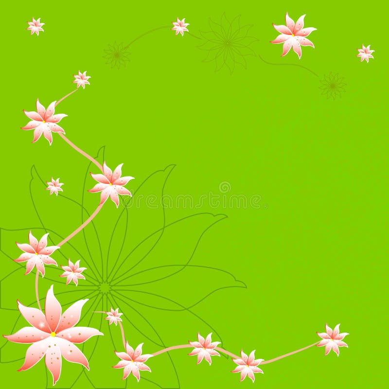 Beautiful Spring Flower on Green Background Stock Vector - Illustration ...