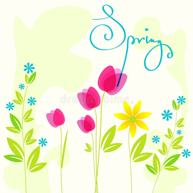 Beautiful spring flowers stock vector. Illustration of element - 31066742
