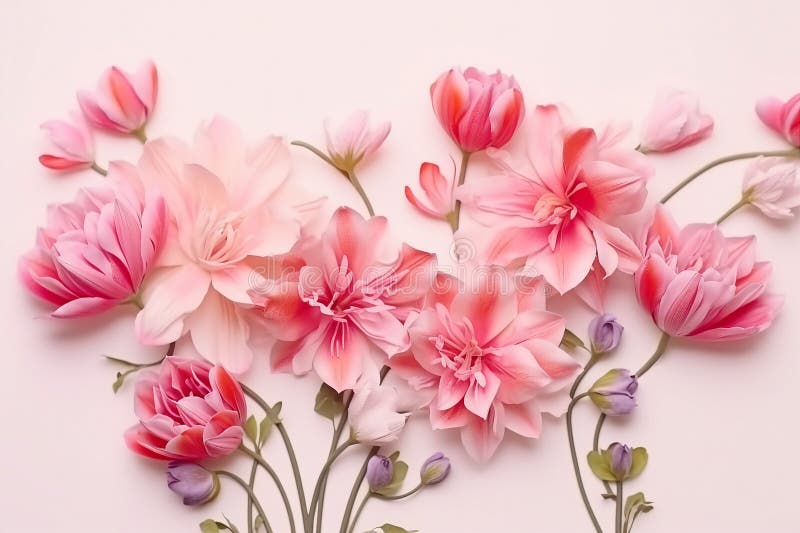 Beautiful Spring Flowers on White Background. Stock Photo - Image of ...