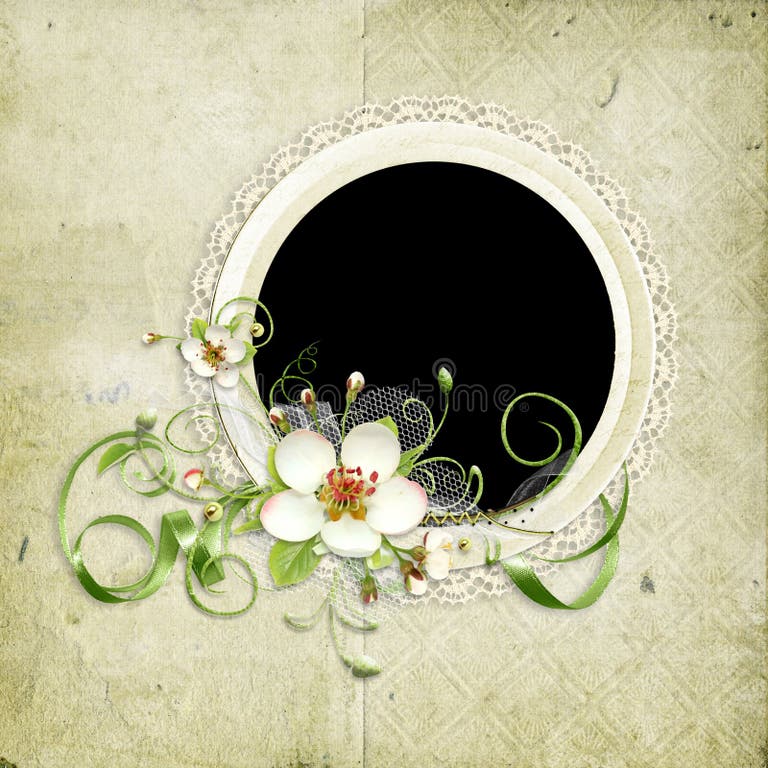Beautiful Spring Frame with Apple Tree Flowers Stock Illustration ...