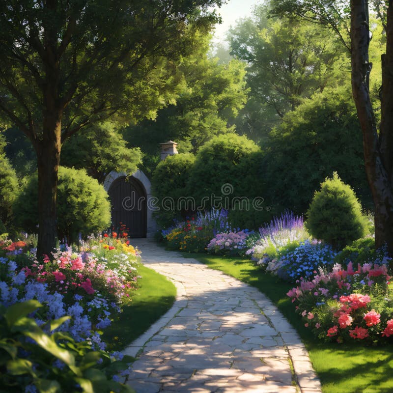 Beautiful Spring Garden Design Made with Generative AI Stock ...