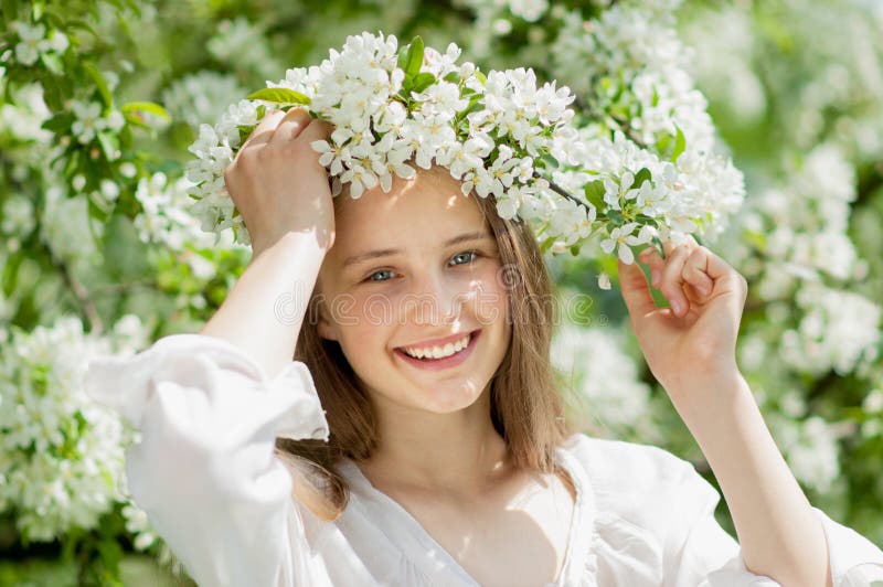 Beautiful spring girl stock photo. Image of attractive - 71823710