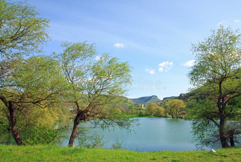 Beautiful spring lake stock image. Image of beautiful - 13215403