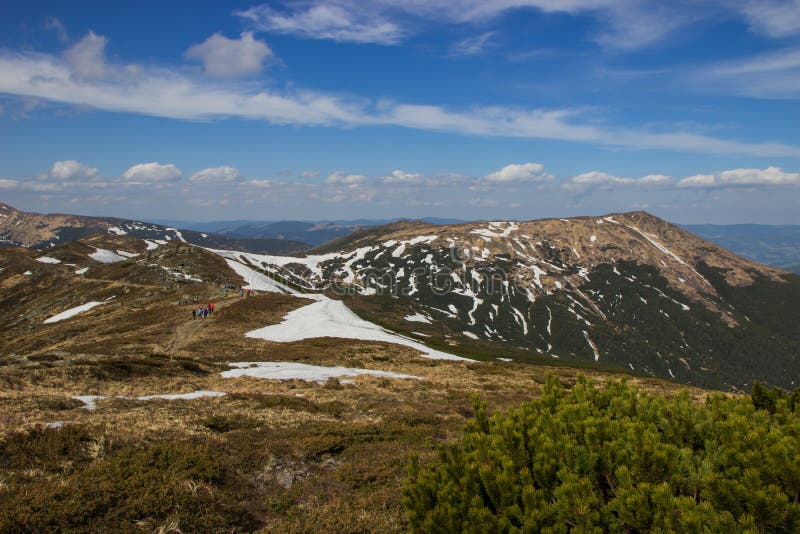 Beautiful Spring Landscape in Carpathians Mountains. Ukraine. Stock ...