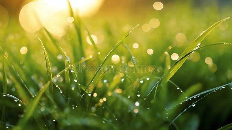 A Beautiful Spring Landscape with Dew on the Grass in a Forest Glade ...