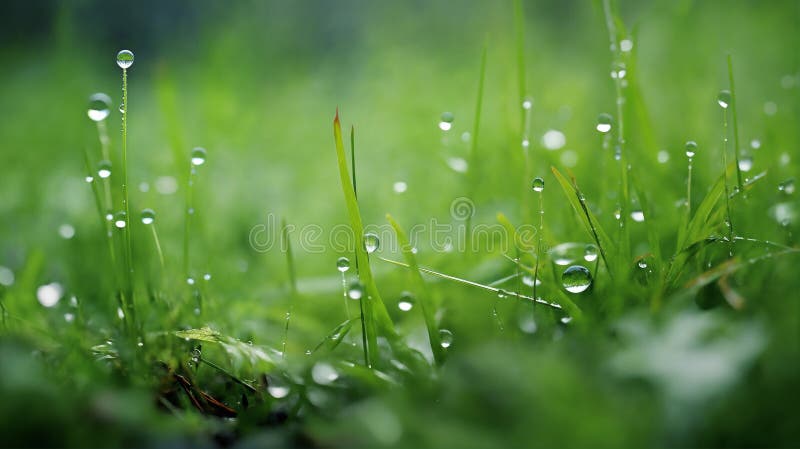 A Beautiful Spring Landscape with Dew on the Grass in a Forest Glade ...
