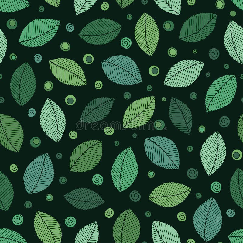 Beautiful Spring Leaves Seamless Pattern Stock Vector - Illustration of ...