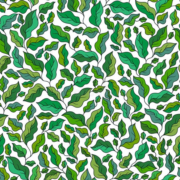 Beautiful Spring Leaves Seamless Pattern Stock Vector - Illustration of ...