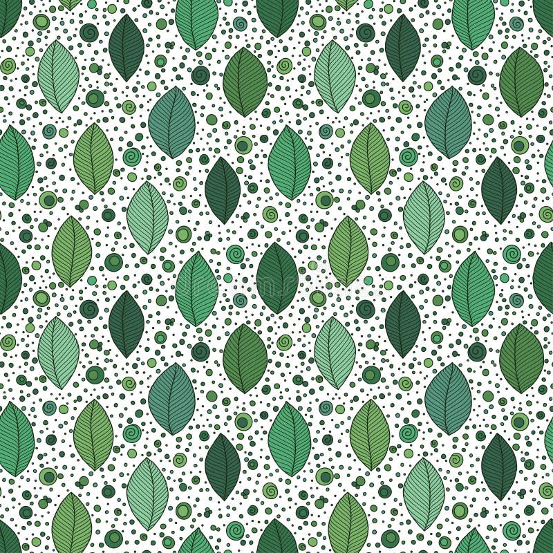 Beautiful Spring Leaves Seamless Pattern Stock Vector - Illustration of ...