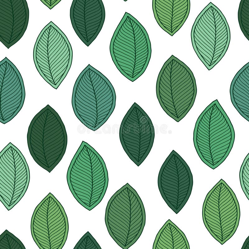Beautiful Spring Leaves Seamless Pattern Stock Vector - Illustration of ...