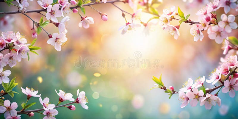 Beautiful Spring Nature Bloom Template for Site Banners or Headers ...