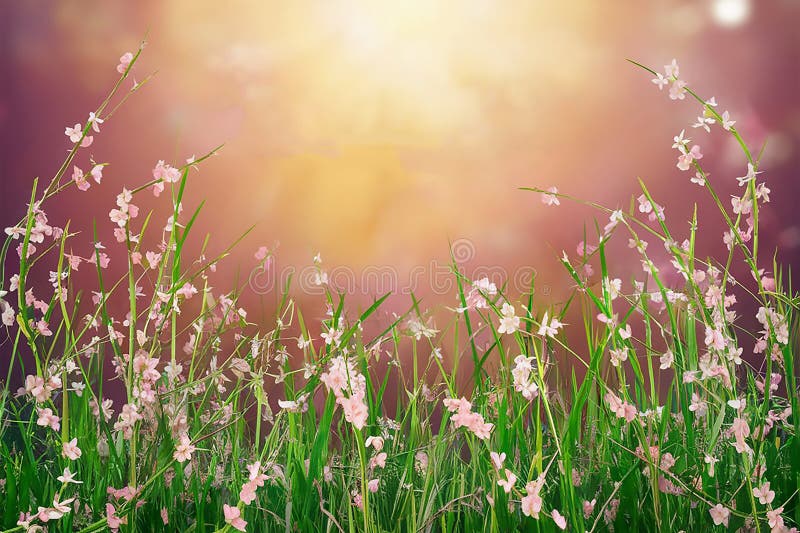 Beautiful Spring Nature Blossom Web Banner or Header Stock Illustration ...