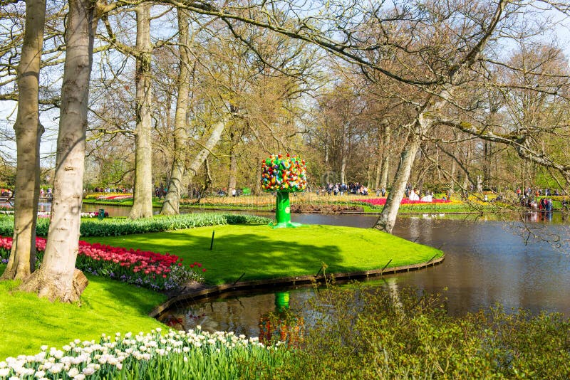 Beautiful Spring Park in Holland Stock Image - Image of lawn, blossom ...