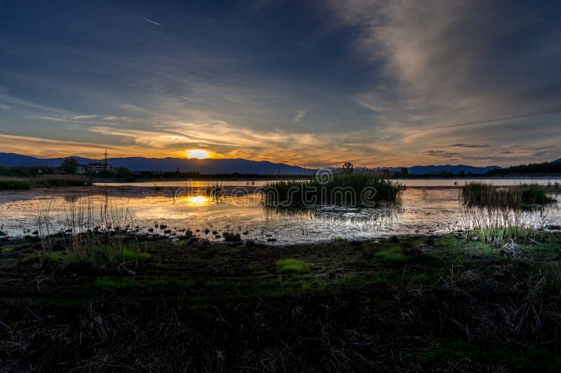 Spring sunset stock image. Image of beautiful, nature - 147638879