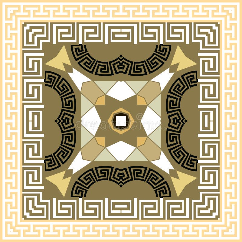 Beautiful Square Frames and Borders Seamless Pattern. Vector Modern ...