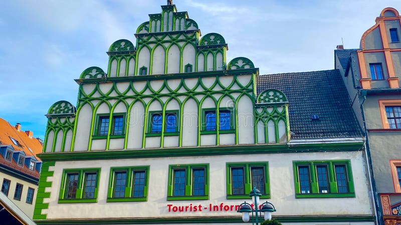 Beautiful Square in the Old Town of Weimar in Germany Editorial ...