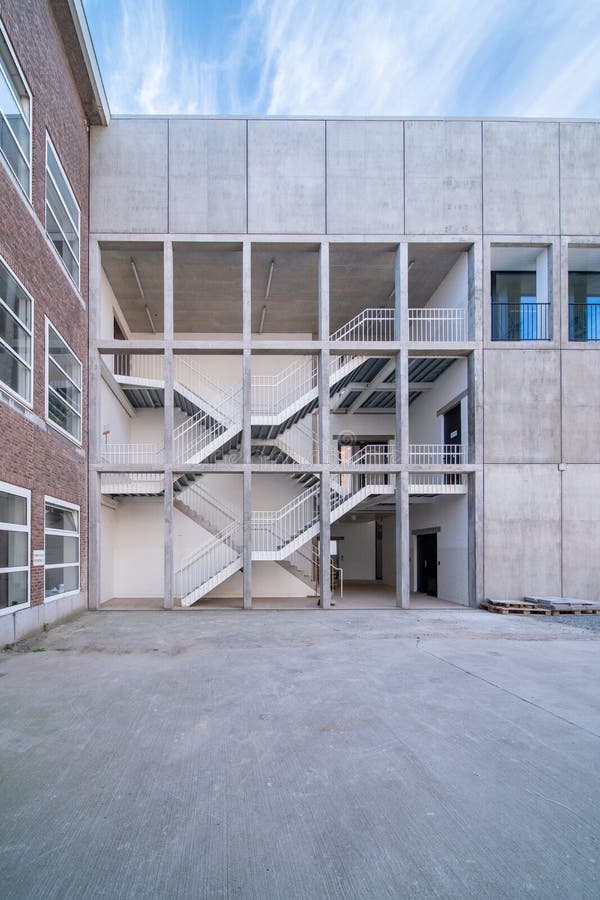 Beautiful Staircase in a Concrete Building Stock Photo - Image of ...