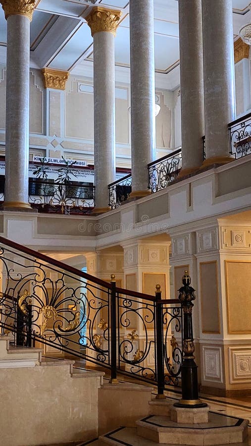 Beautiful Staircase Inside the Building Stock Image - Image of wood ...