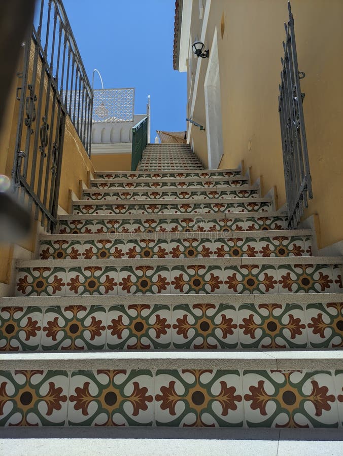 Beautiful stairs parga stock photo. Image of wood, beautiful - 287132784