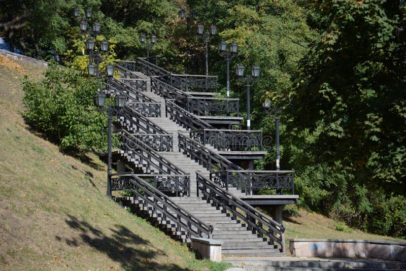 Beautiful stairs in park stock photo. Image of ladder - 53777172