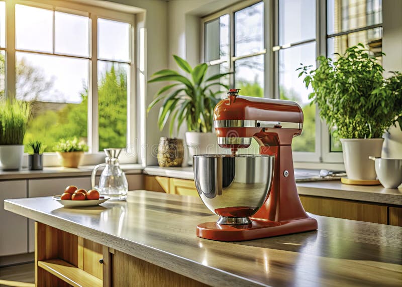 Beautiful Stand Mixer on a Pristine Kitchen Countertop a Full View of ...
